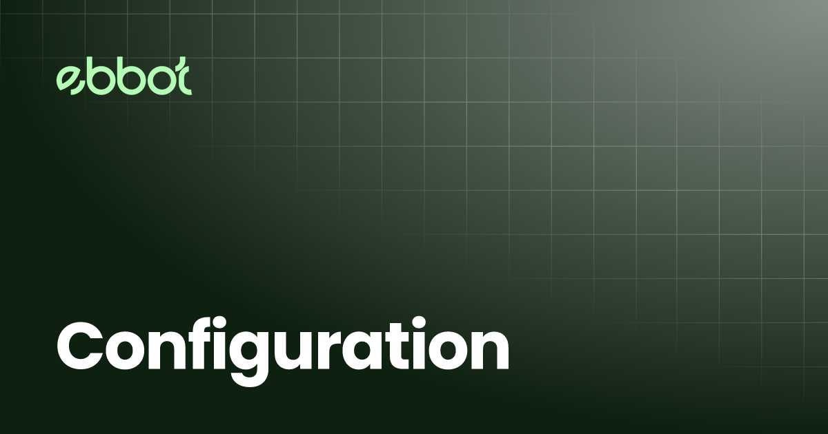 Configuration | Ebbot SDK